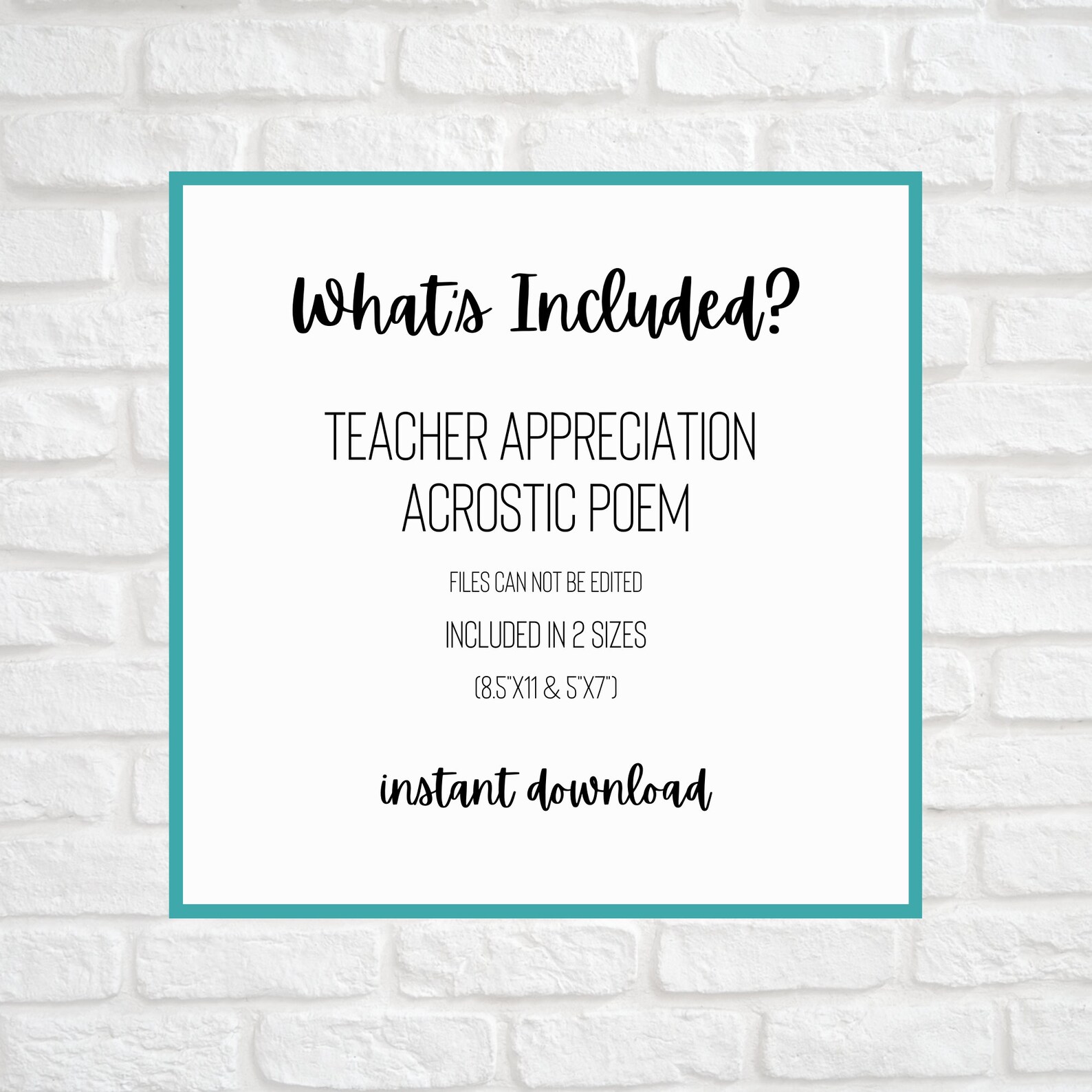 Teacher Appreciation Week Printable, Teacher Acrostic Poem, Teacher ...