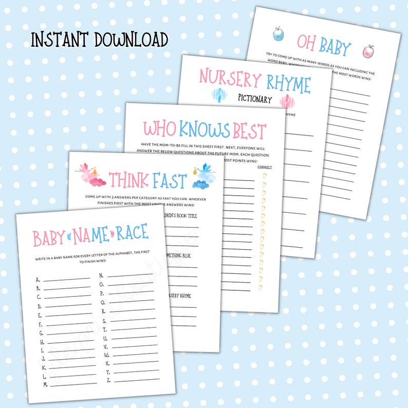 Gender Reveal Party Games Printable Gender Reveal Activities - Etsy ...