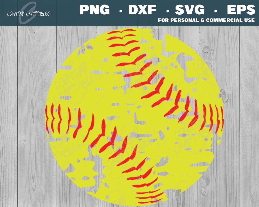 Distressed Softball SVG, Distressed Softball Png, Softball Svg, Grunge ...