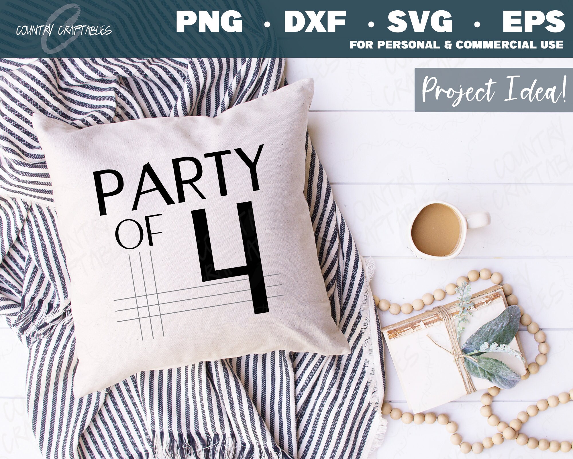 Party of 4 Sign Svg Rustic Party of SVG Tiered Tray Sign - Etsy