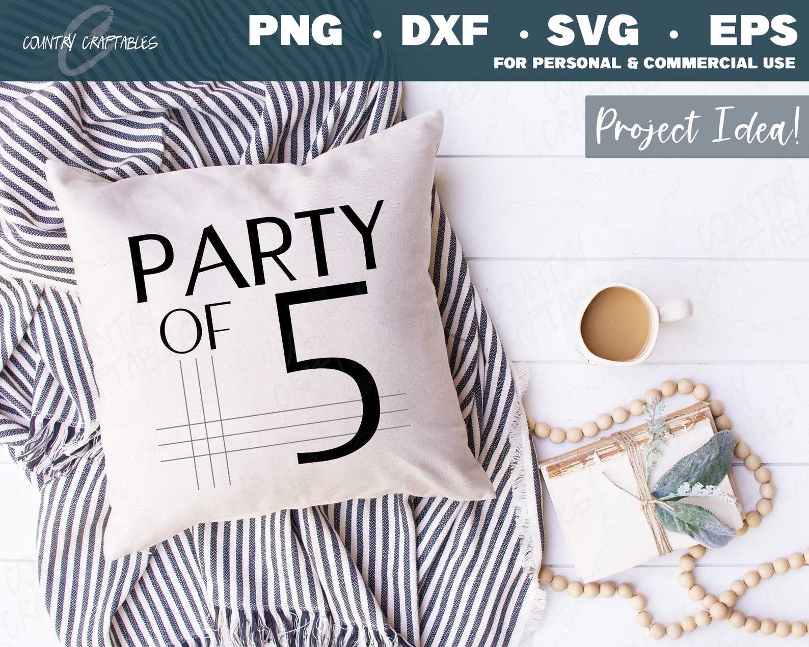 Party of 5 Sign Svg Rustic Party of SVG Tiered Tray Sign - Etsy