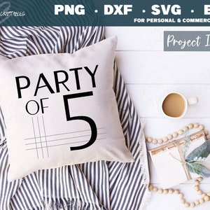 Party of 5 Sign Svg, Rustic Party of SVG, Tiered Tray Sign Svg, Party ...