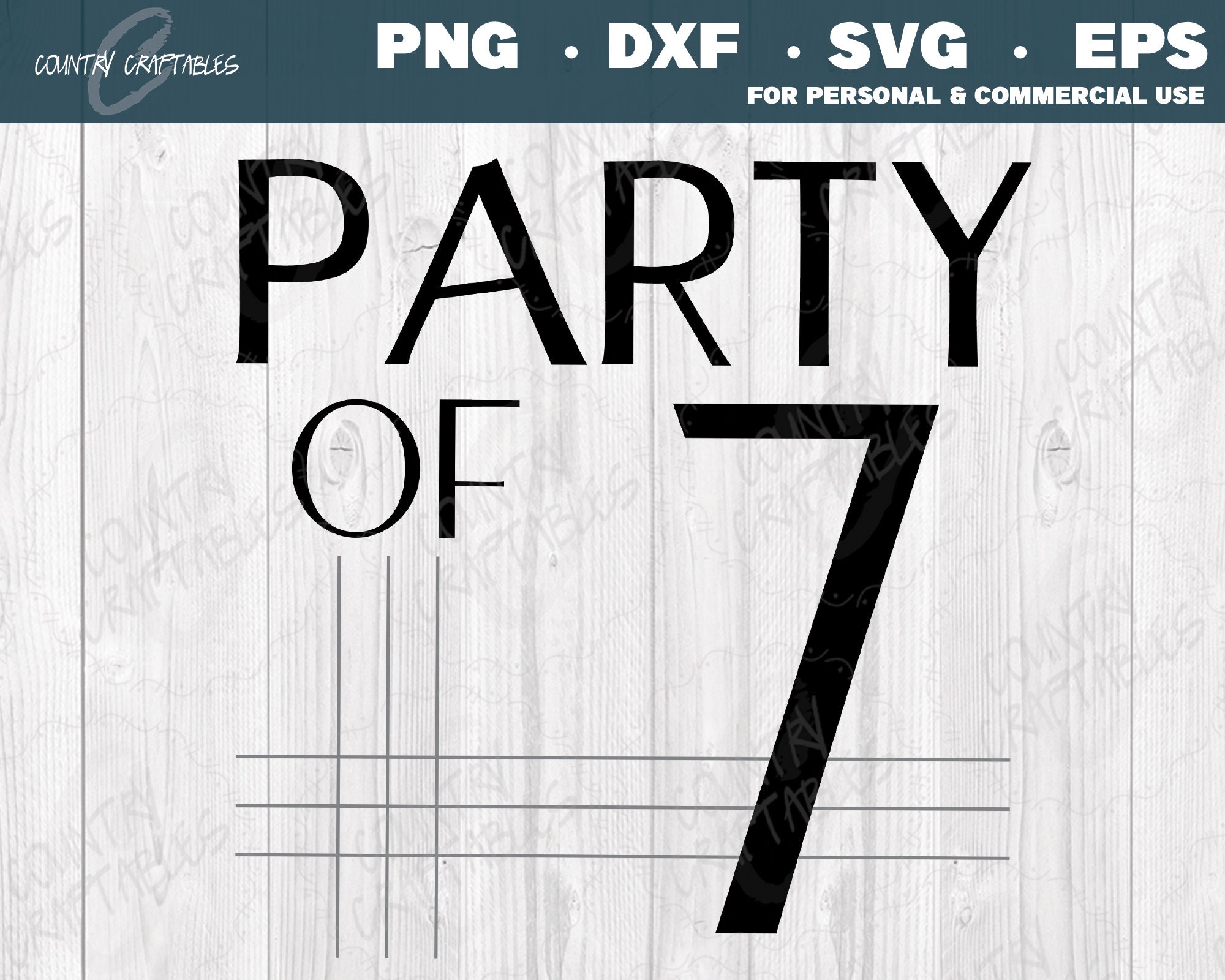 Party of 7 Svg Rustic Party of SVG Tiered Tray Sign Svg - Etsy