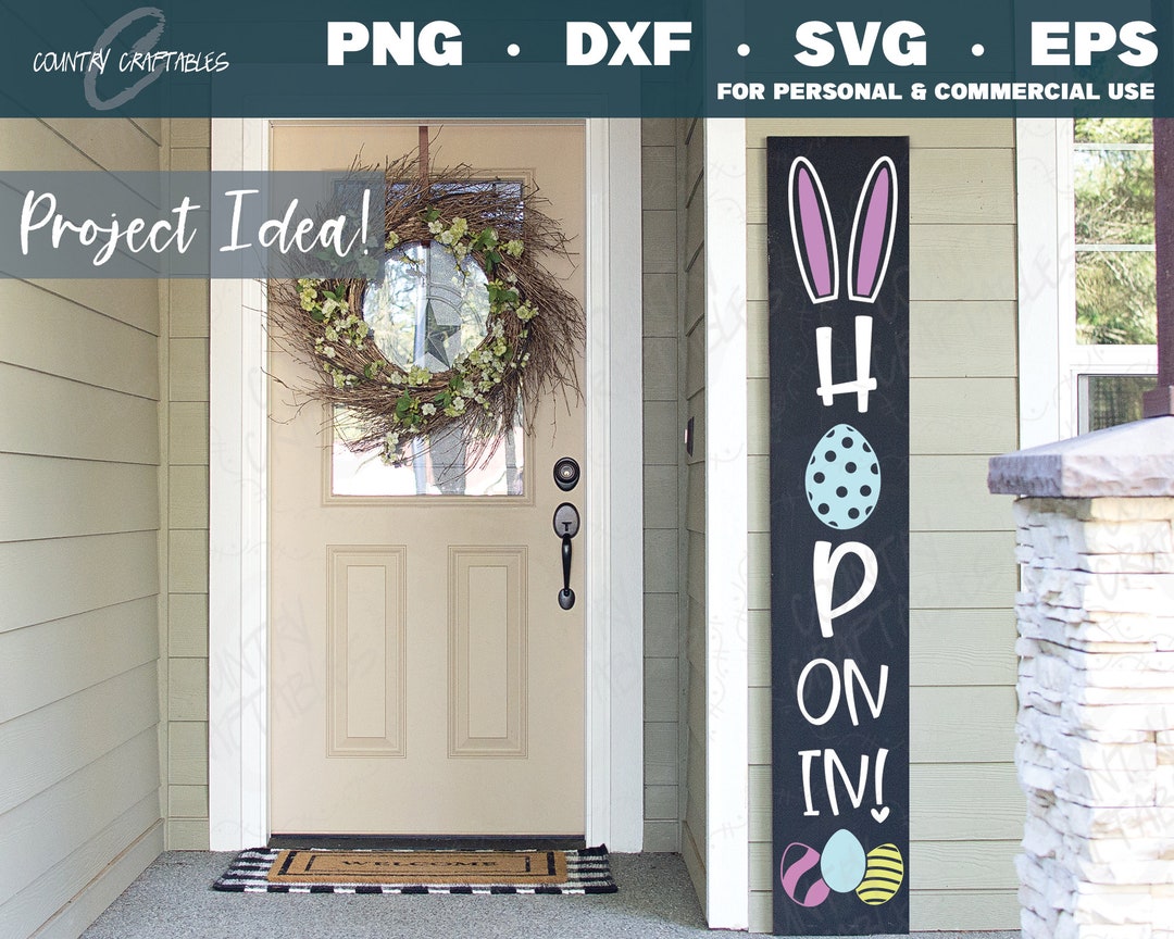 Hop on in Svg, Porch Sign Svg, Vertical Sign Svg, Easter Decor Svg ...
