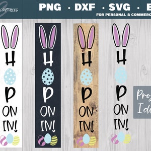 Hop on in Svg, Porch Sign Svg, Vertical Sign Svg, Easter Decor Svg ...