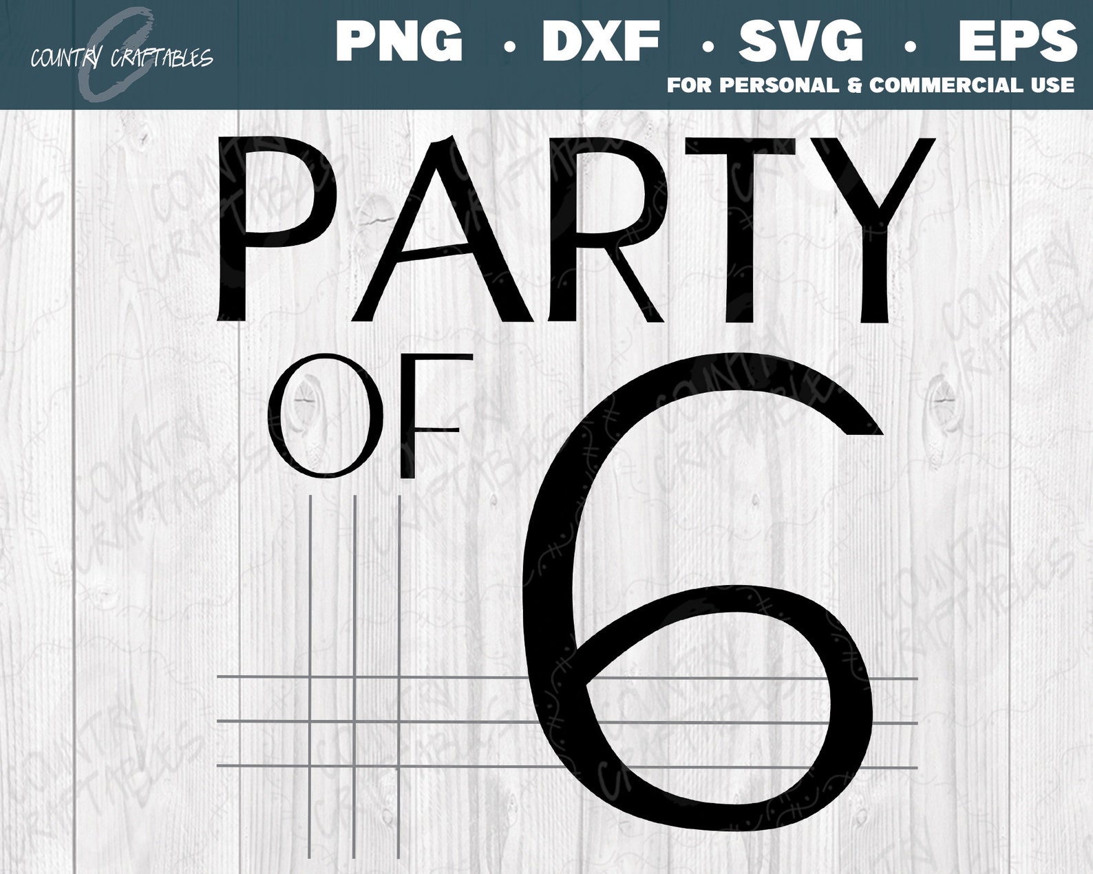 Party of 6 Sign Svg Rustic Party of SVG Tiered Tray Sign - Etsy