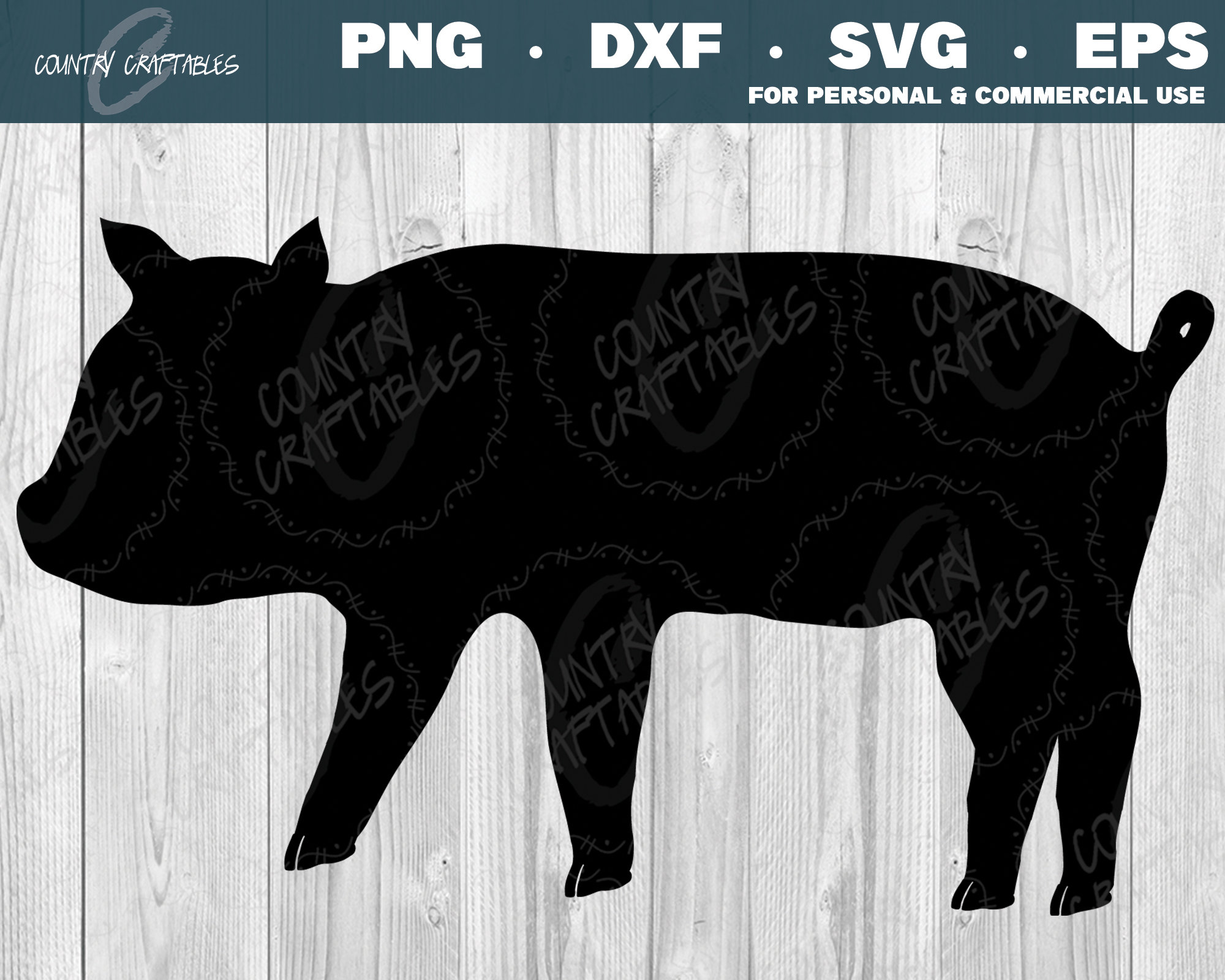 Pig SVG, Pig Silhouette SVG, Farm Animal Png, Pig Vector, Farmhouse Svg ...