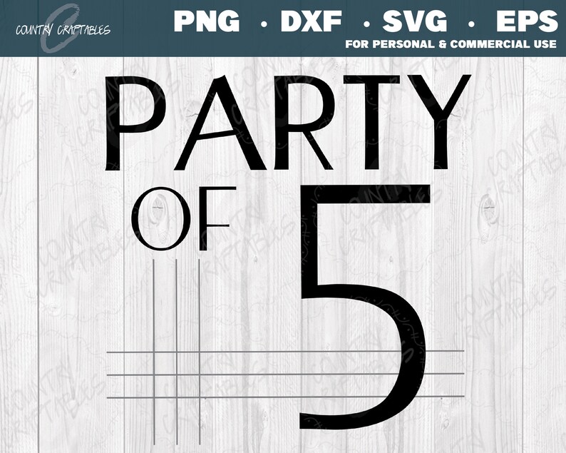 Party of 5 Sign Svg Rustic Party of SVG Tiered Tray Sign - Etsy