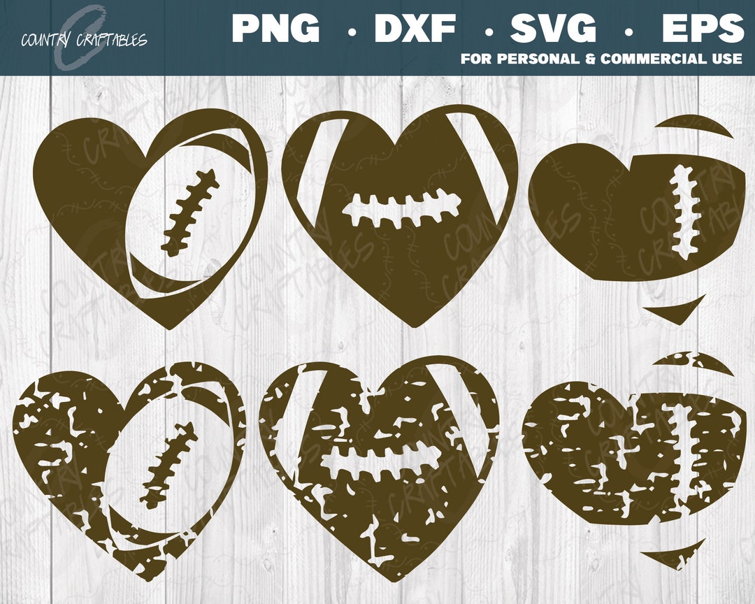 Football Heart SVG, Football SVG Bundle, Distressed Football Svg ...