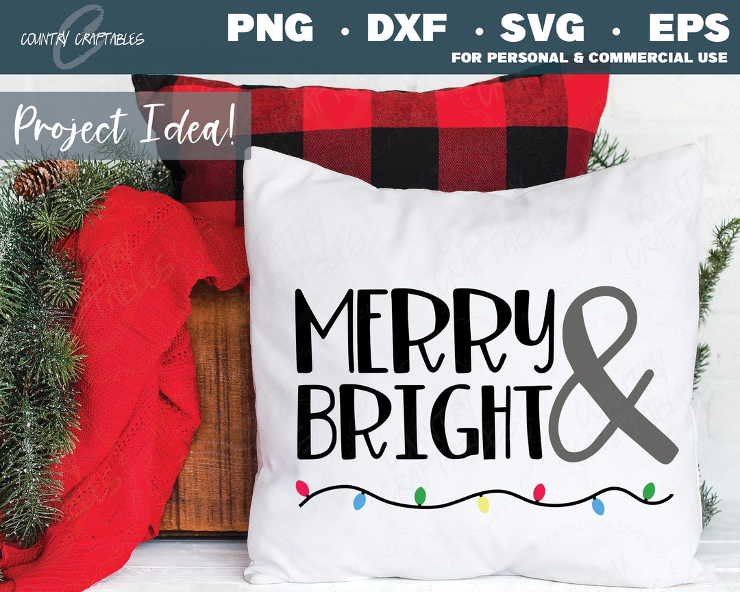 Merry & Bright Christmas Lights SVG: Holiday Clipart (digital Files) - Etsy