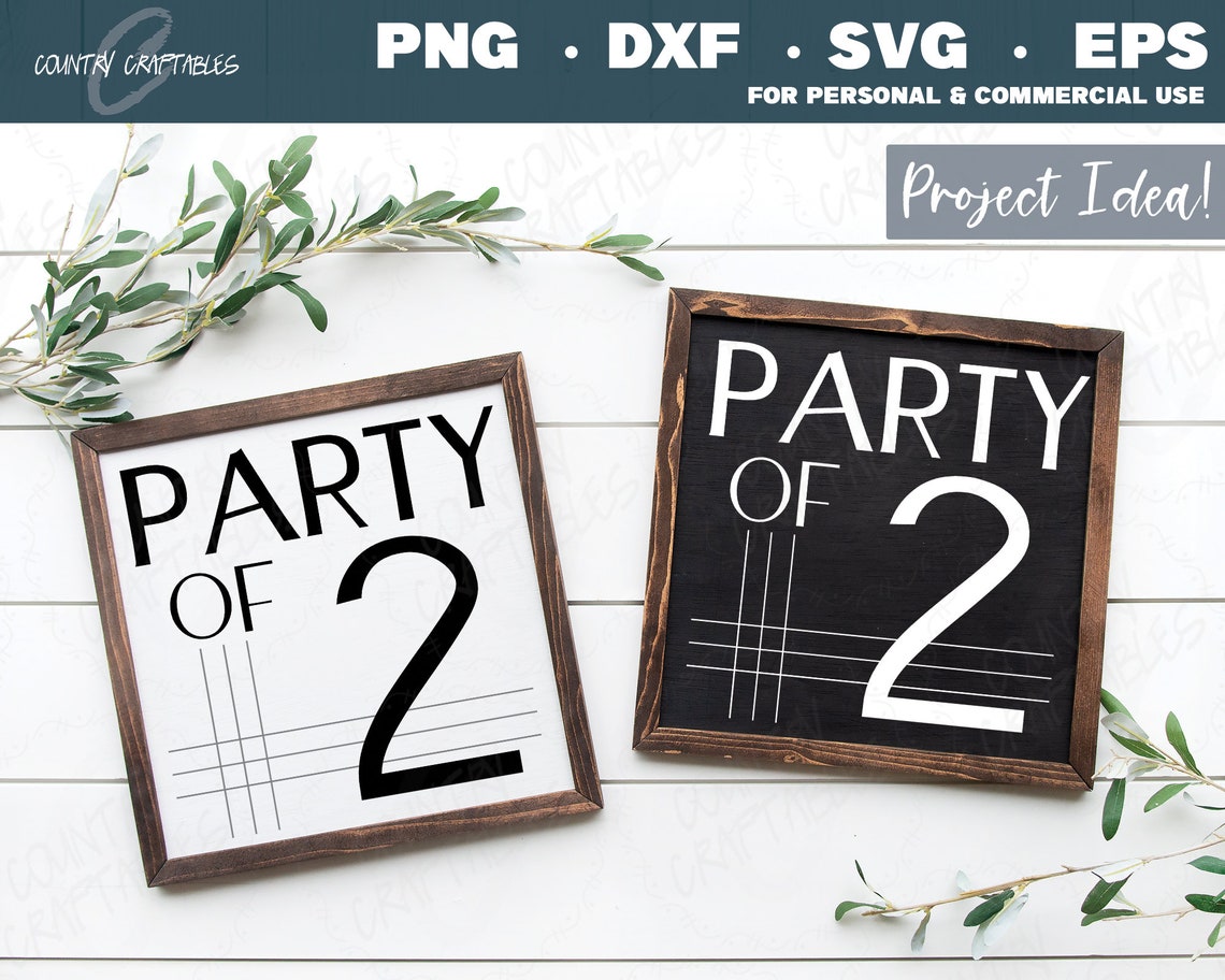 Party of 2 Sign Svg Rustic Party of SVG Tiered Tray Sign - Etsy