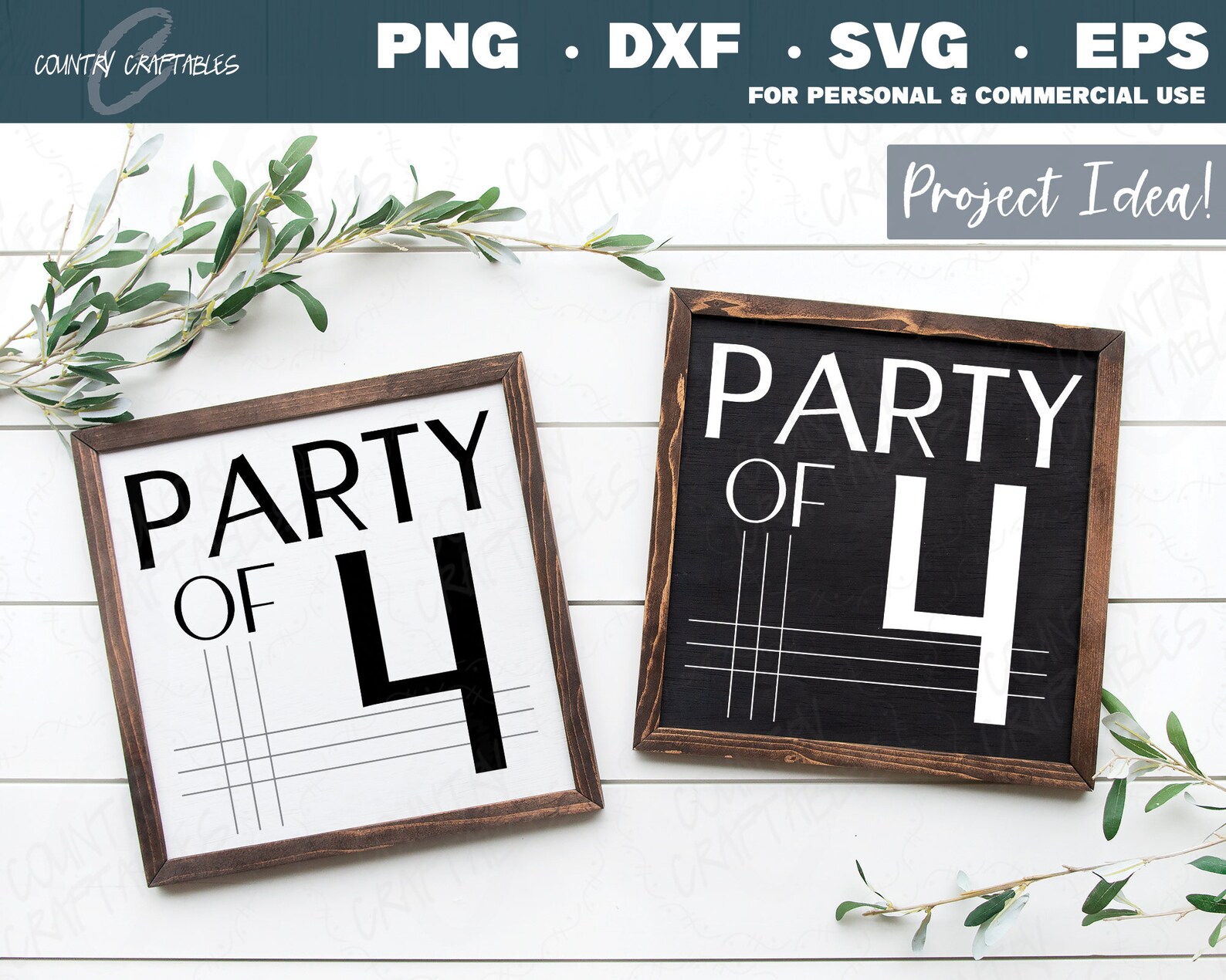 Party of 4 Sign Svg Rustic Party of SVG Tiered Tray Sign - Etsy