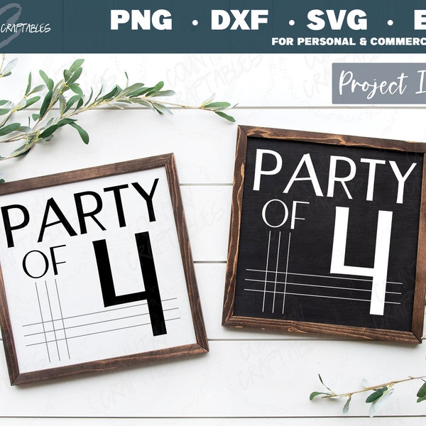 Party of 4 Sign - Etsy