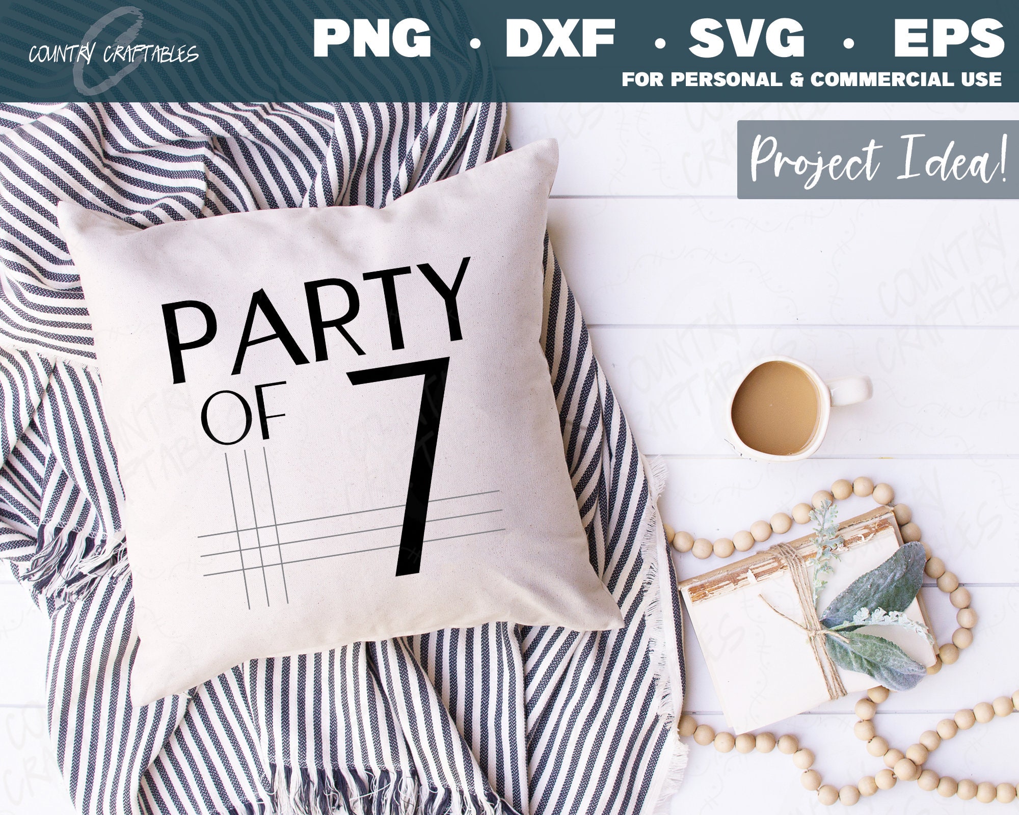 Party of 7 Svg Rustic Party of SVG Tiered Tray Sign Svg - Etsy