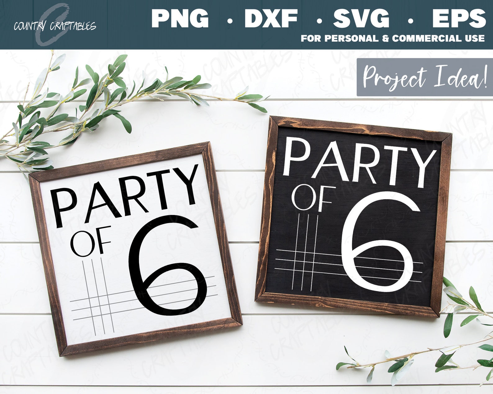 Party of 6 Sign Svg Rustic Party of SVG Tiered Tray Sign - Etsy