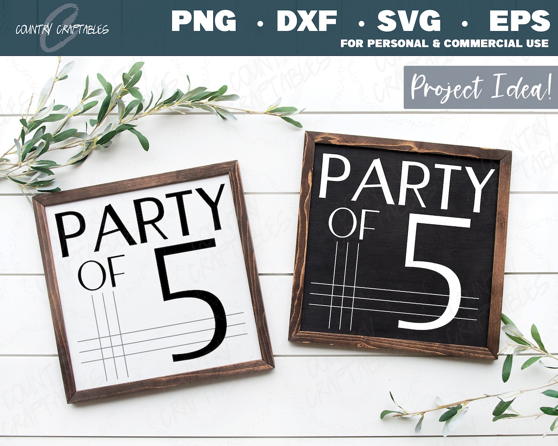 Party of 5 Sign Svg Rustic Party of SVG Tiered Tray Sign | Etsy
