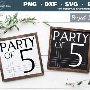 Party of 5 Sign Svg, Rustic Party of SVG, Tiered Tray Sign Svg, Party ...