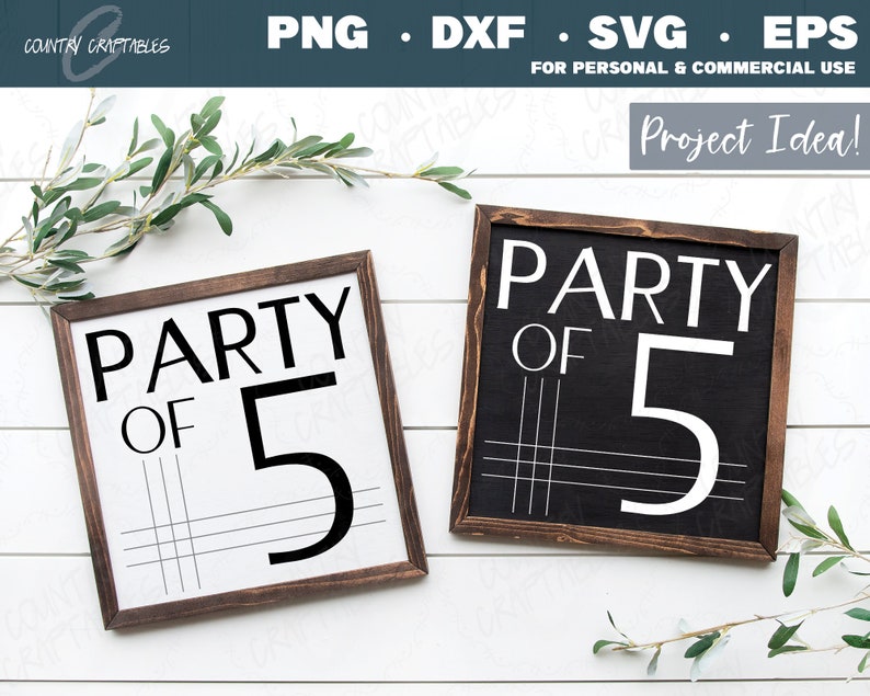 Party of 5 Sign Svg Rustic Party of SVG Tiered Tray Sign - Etsy