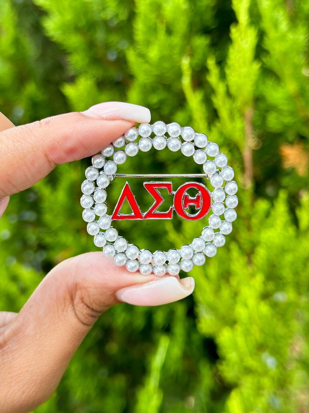 DST Round Pearl Brooch Pin - Etsy