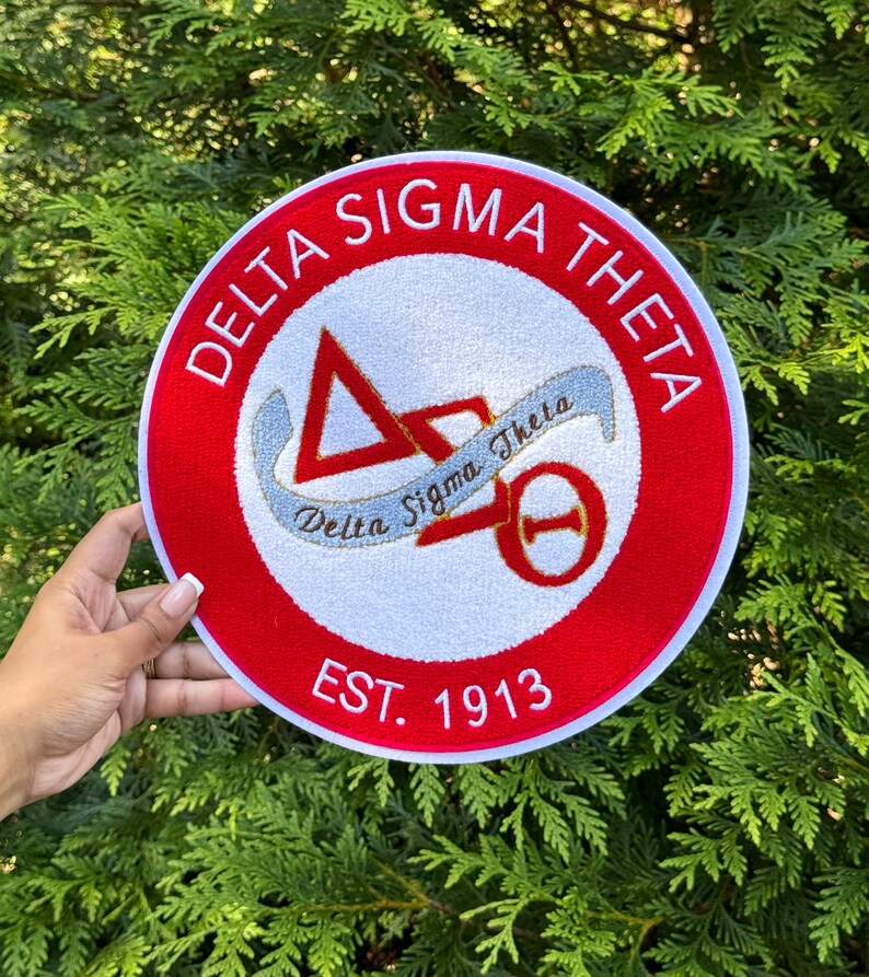 DST Extra Large Red & White Circle Iron on Patch - Etsy