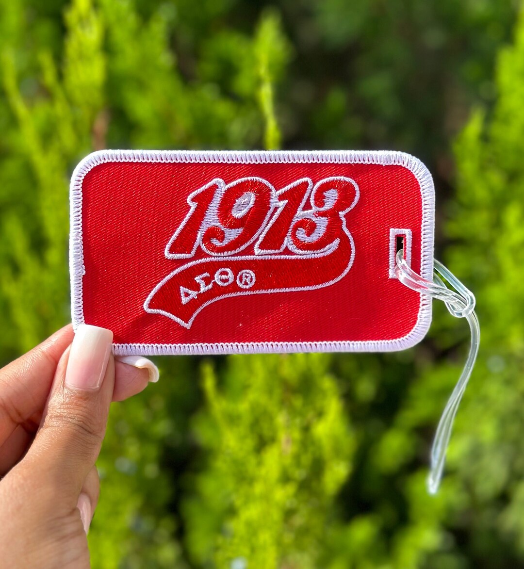 DST Red & White 1913 Embroidered Luggage Tag - Etsy