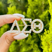 Stacked Delta Zeta Pin-back Button | DZ | Game Day Pin | Sorority ...