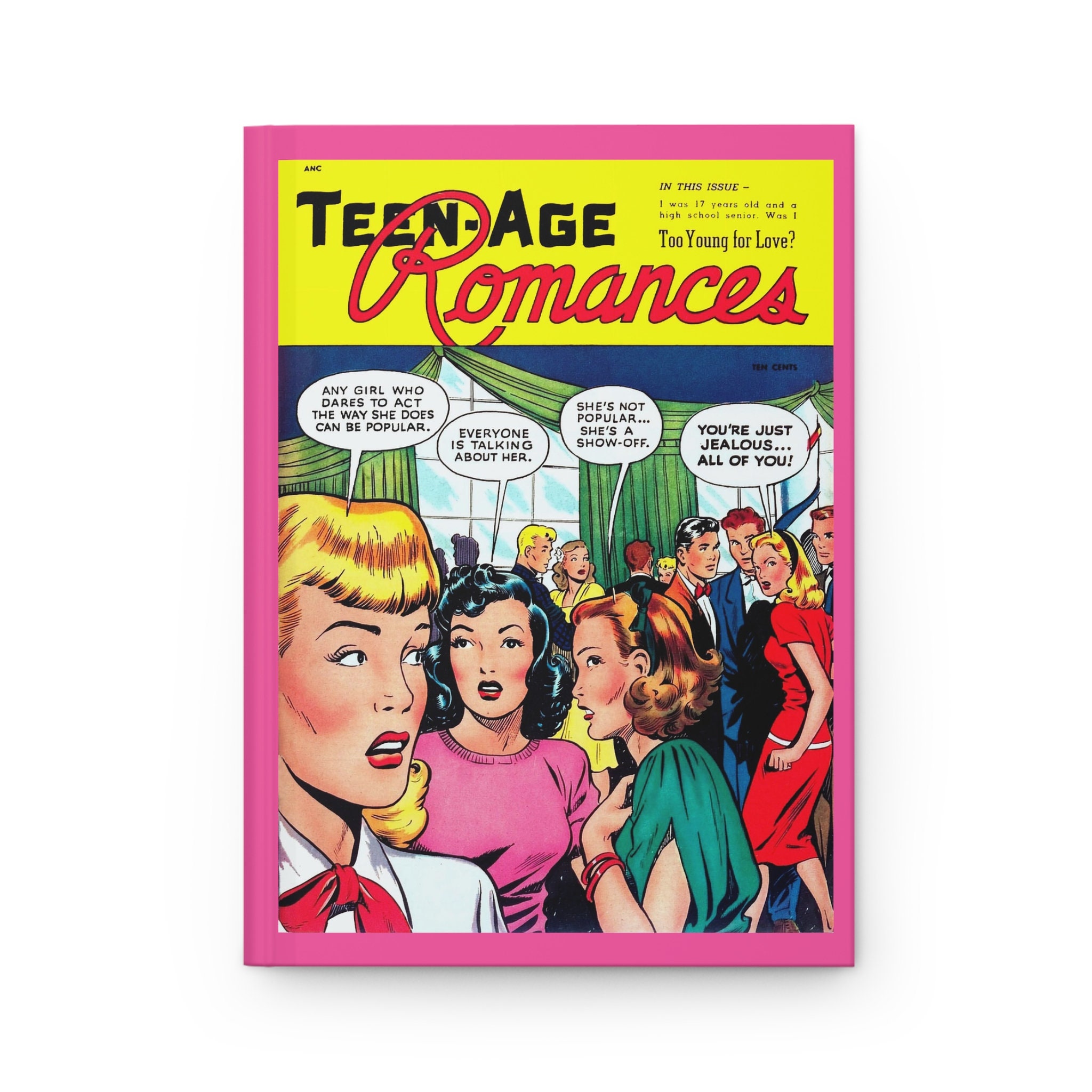 Teens Cartoon Back to School Comic Hardcover Journal Retro Comic Book ...