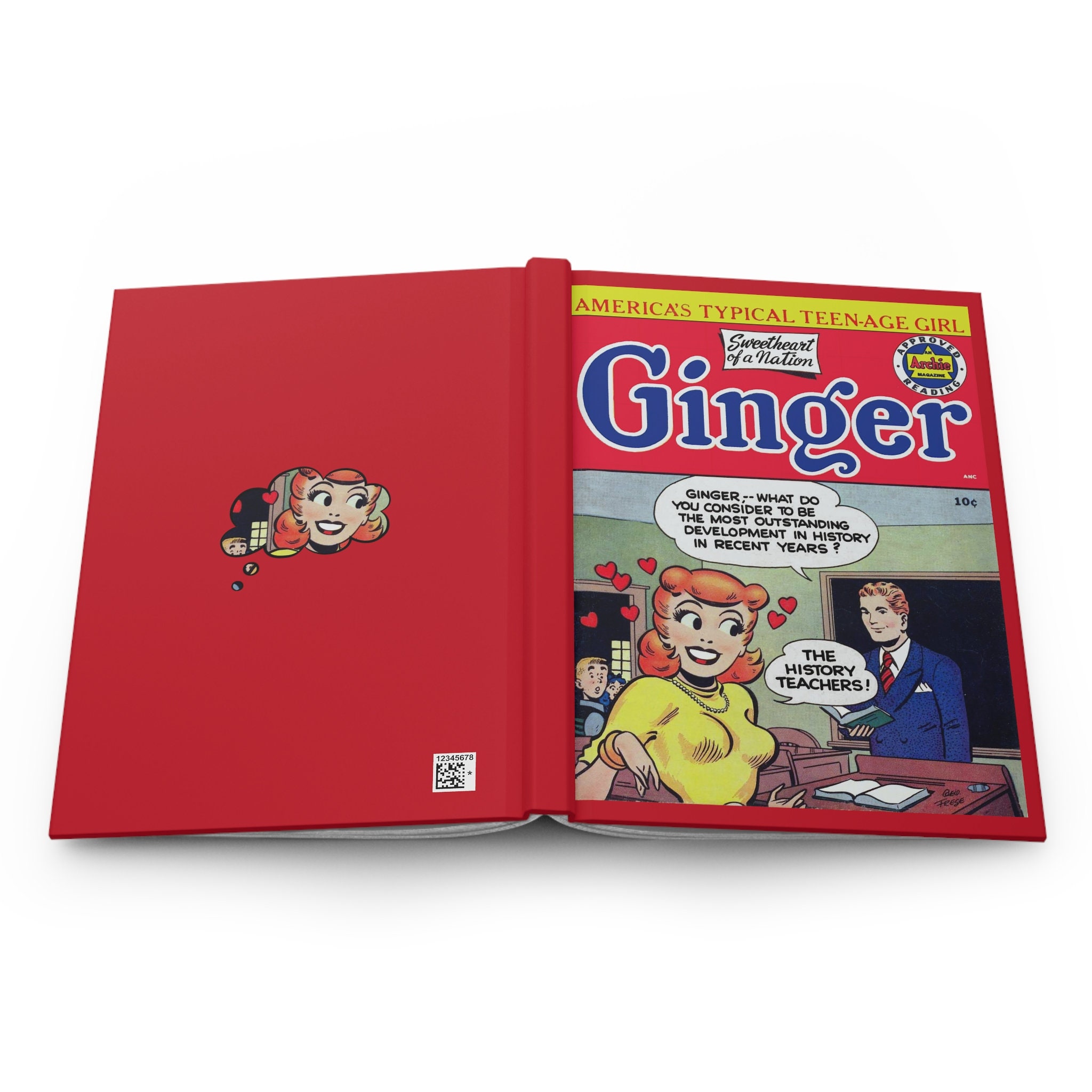 Vintage Teacher Cartoon Back to School Comics Hardcover Journal Retro ...