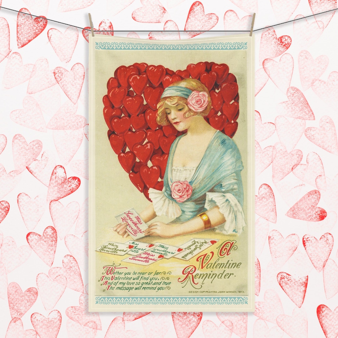 Valentine Gift for Her Cooking Valentine Cards Tea Towel Romantic Gift ...