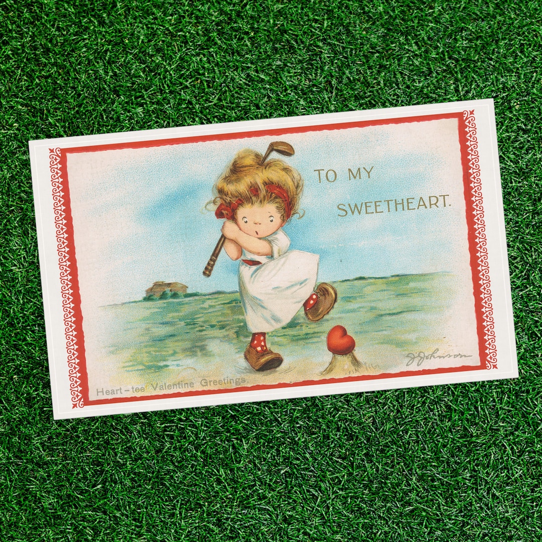 Heart Golf Tee Valentine Gift for Golfers Cotton Twill Tea Towel for ...