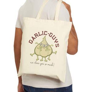 Two Sided Garlic Guys Farmer Market Gift Reusable Cotton Canvas Tote ...