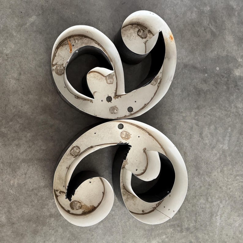 Vintage Architectural Salvage Neon Sign Number 6 or 9 Wall Decor ...