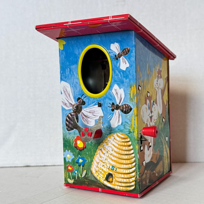 Vintage LBZ Tin Mechanical Coin Bank: Crow & Birdhouse - Etsy
