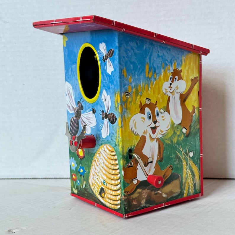 Vintage LBZ Tin Mechanical Coin Bank: Crow & Birdhouse - Etsy