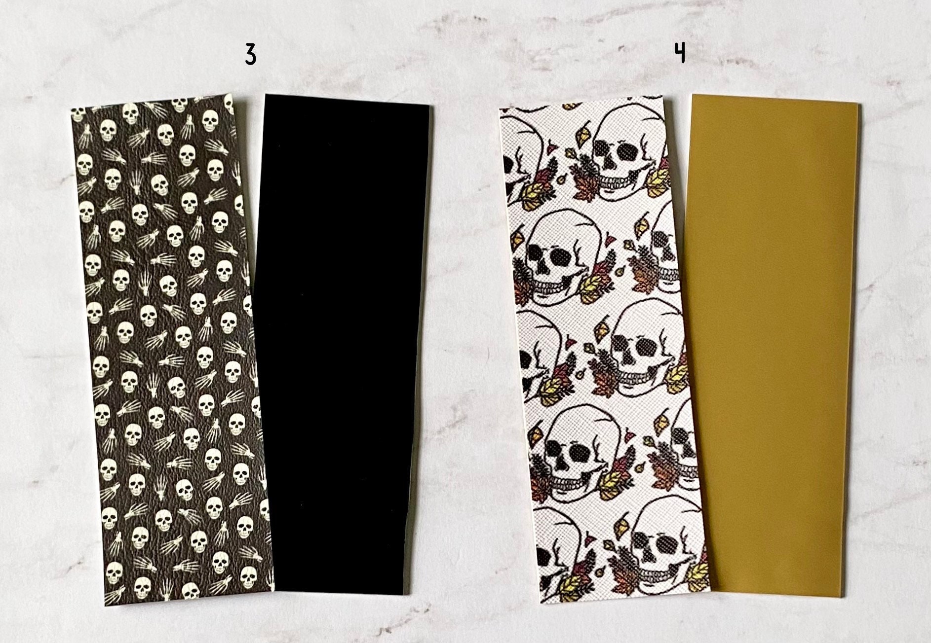 Spooky Scary Skeletons Faux Leather Bookmarks - Etsy