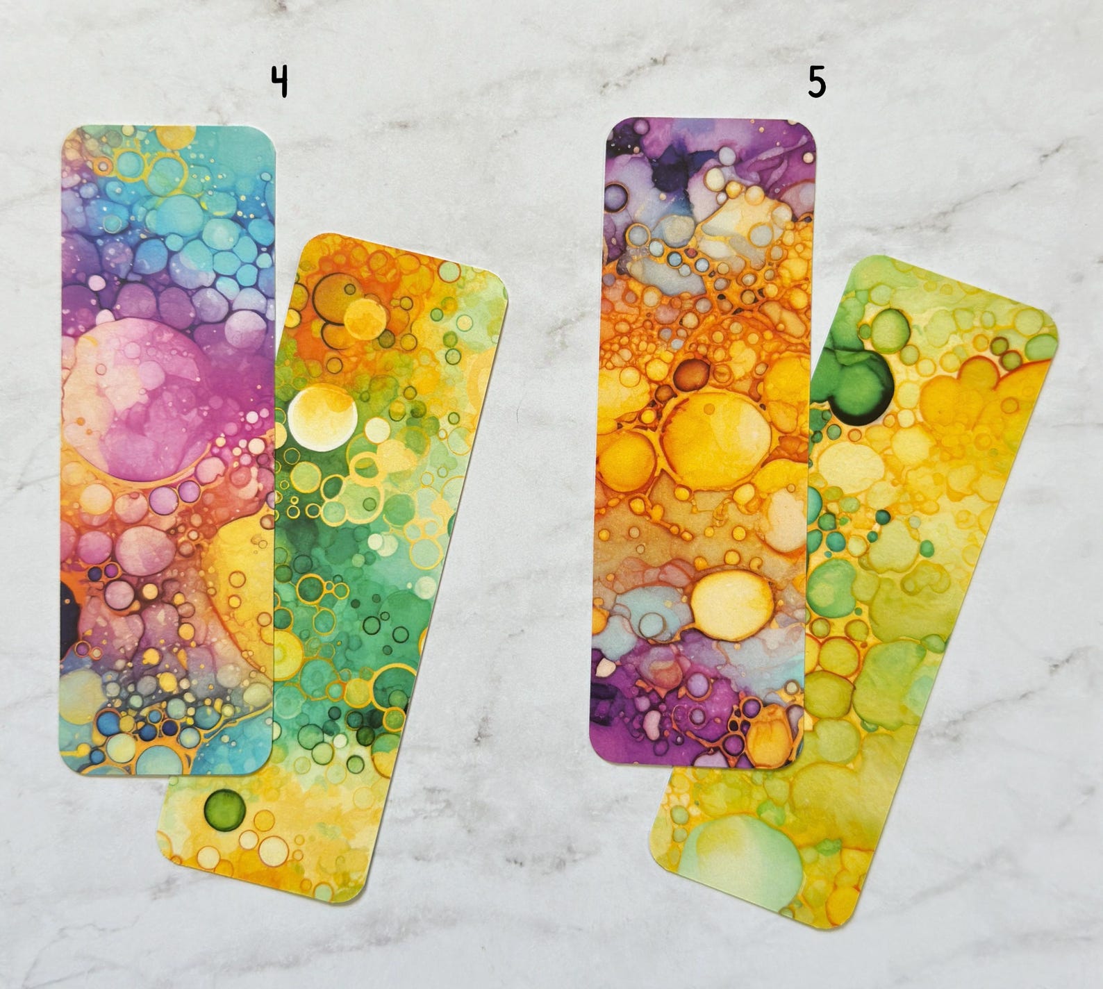 Colorful Ink Spots Bookmarks | Colorful Abstract Bookmarks - Etsy