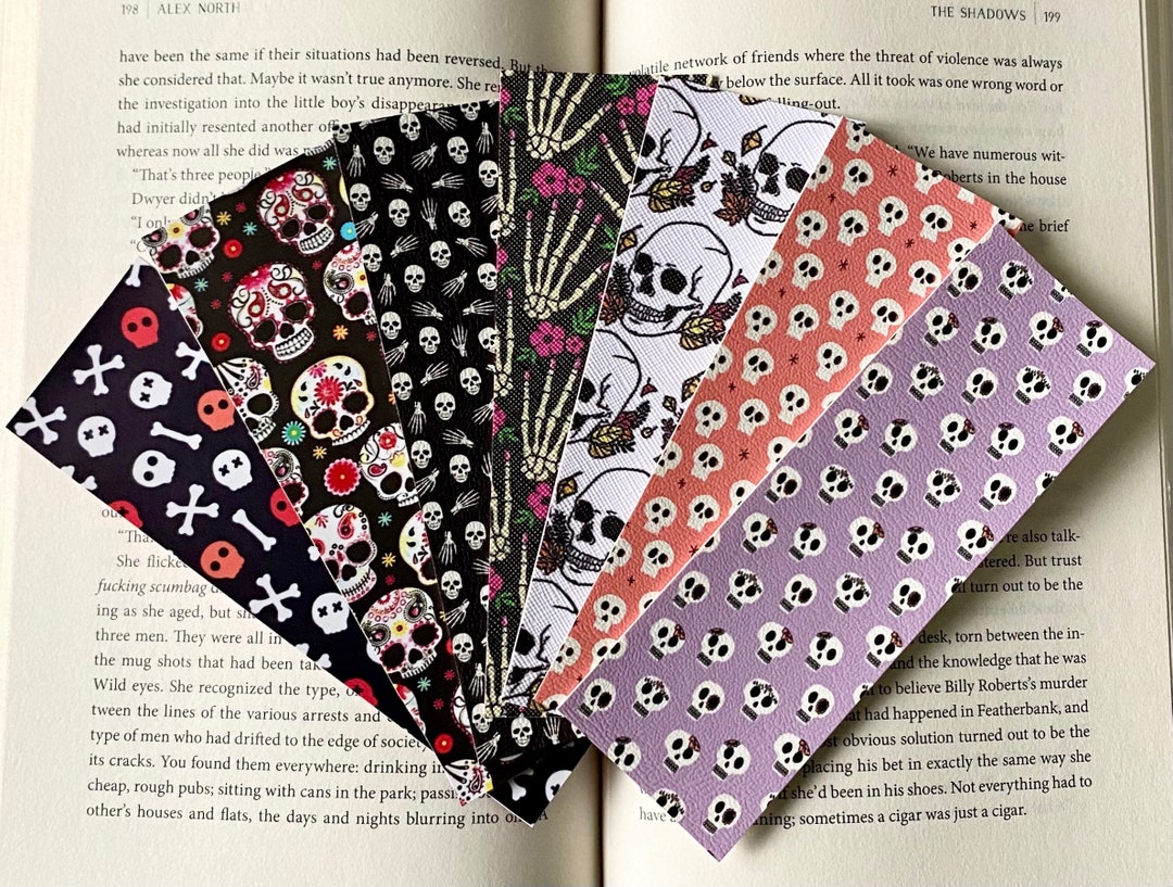Spooky Scary Skeletons Faux Leather Bookmarks - Etsy