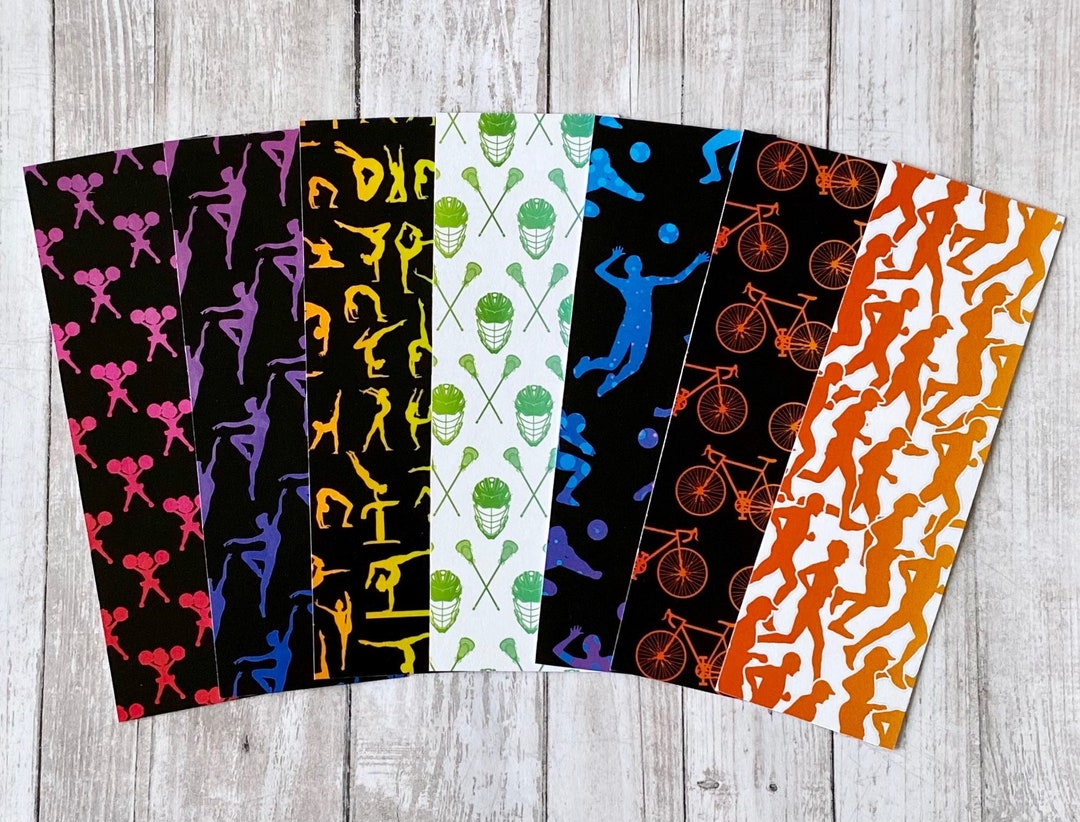 Neon Sports Bookmarks | Running, Cycling, Volleyball, Lacrosse ...