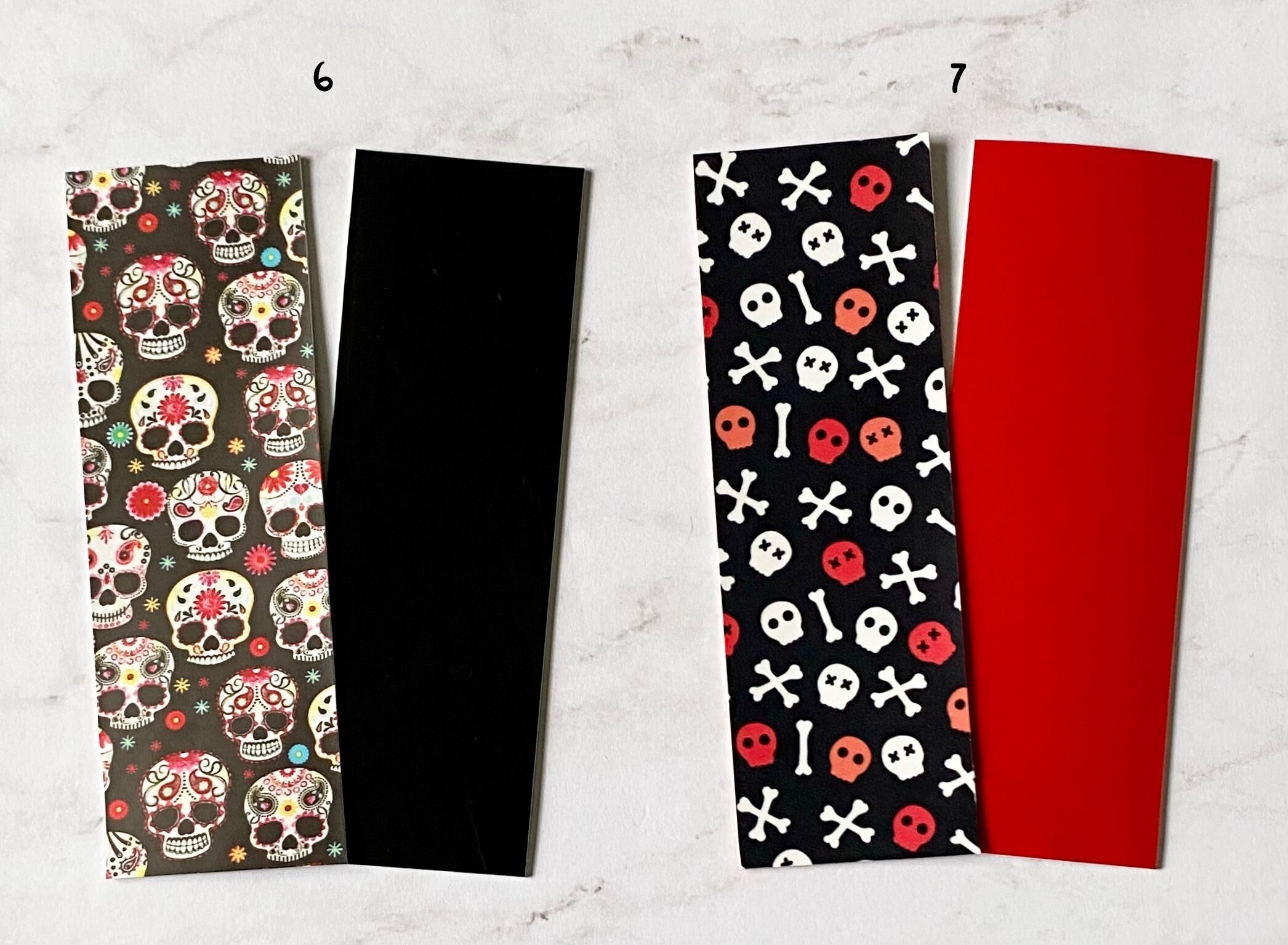 Spooky Scary Skeletons Faux Leather Bookmarks - Etsy