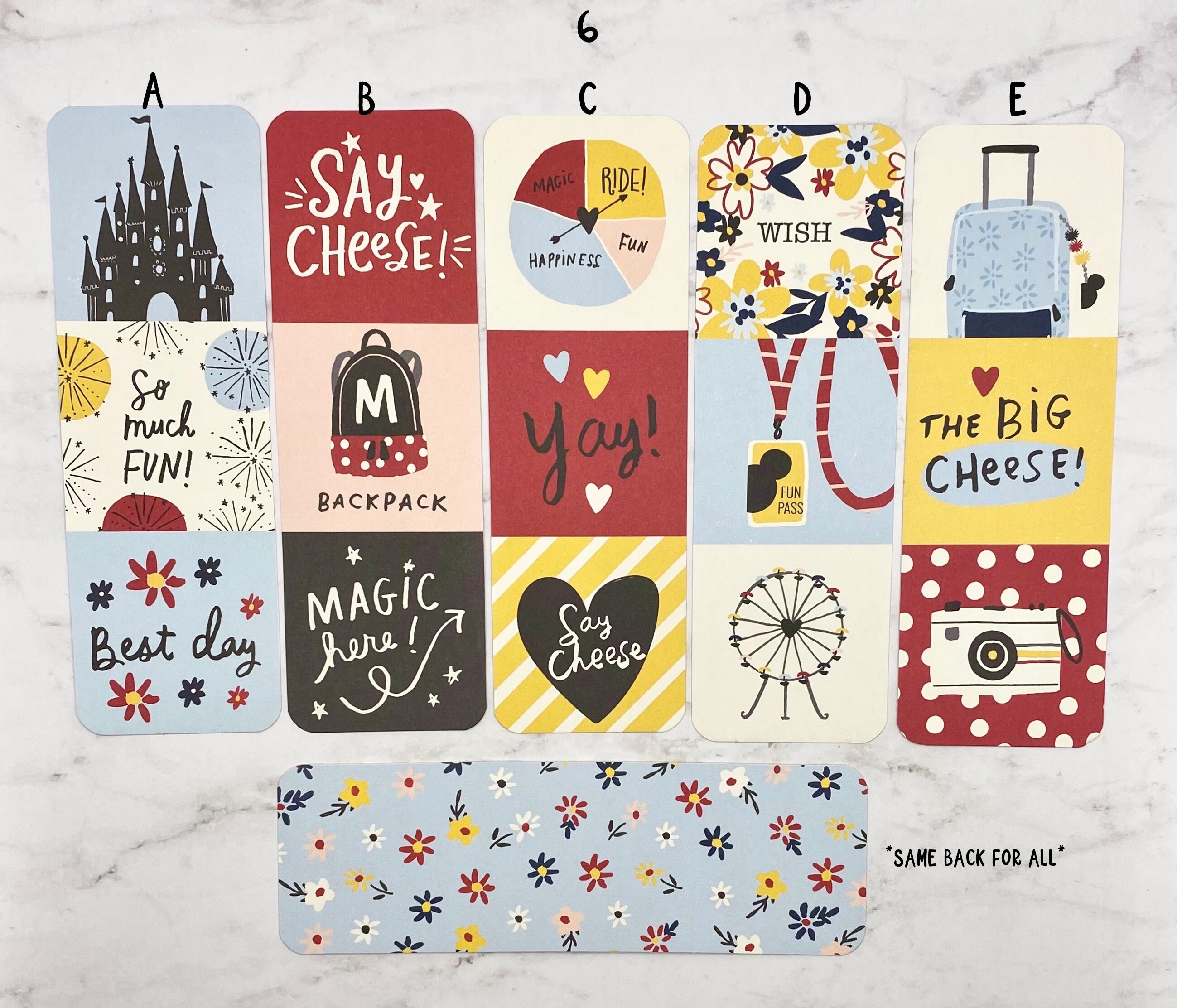 Say Cheese Bookmarks Park Inspired Bookmarks - Etsy