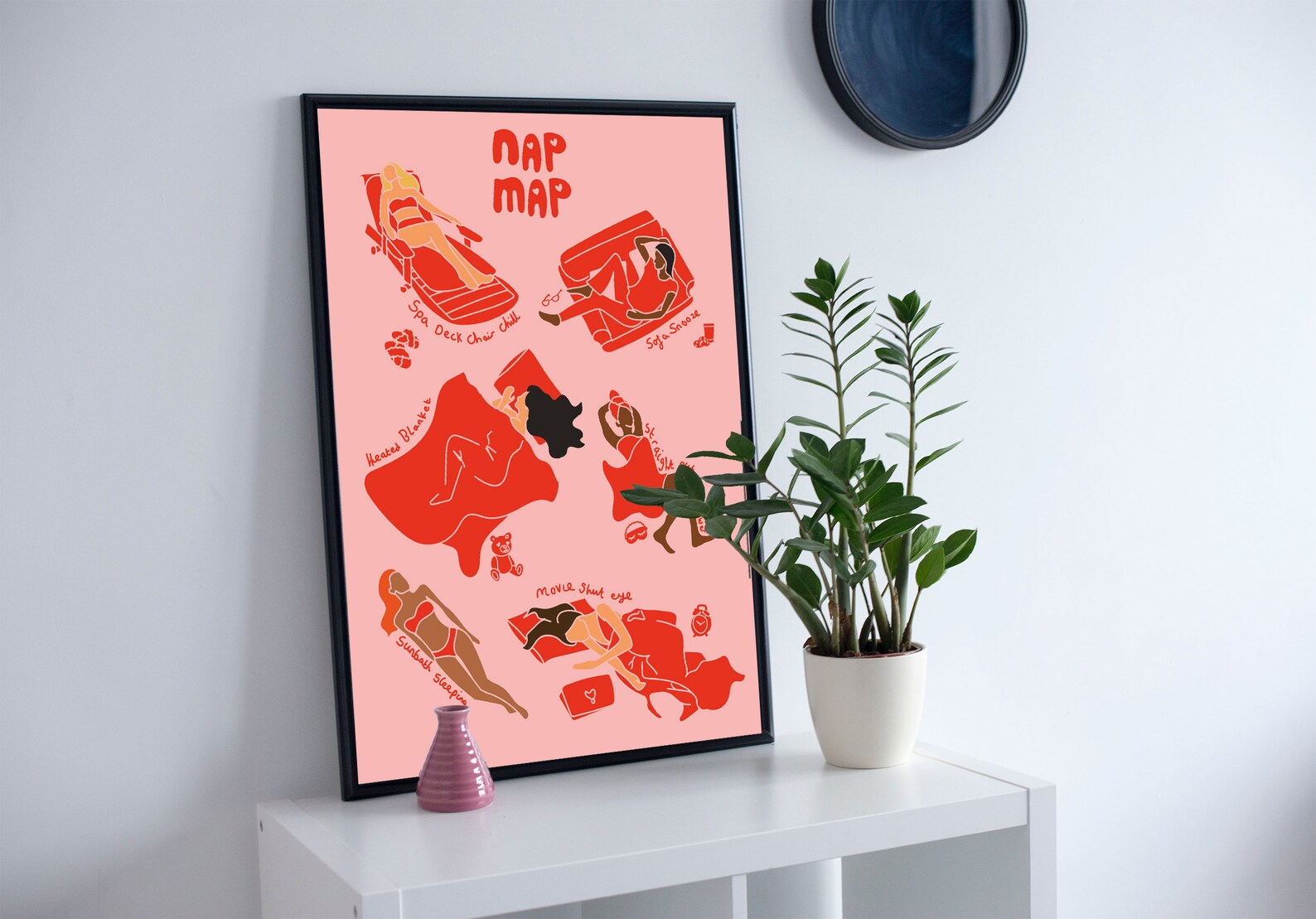 Nap Map Print A4 A5 Home Decor Top Quality Print Napping Power Nap Nap ...