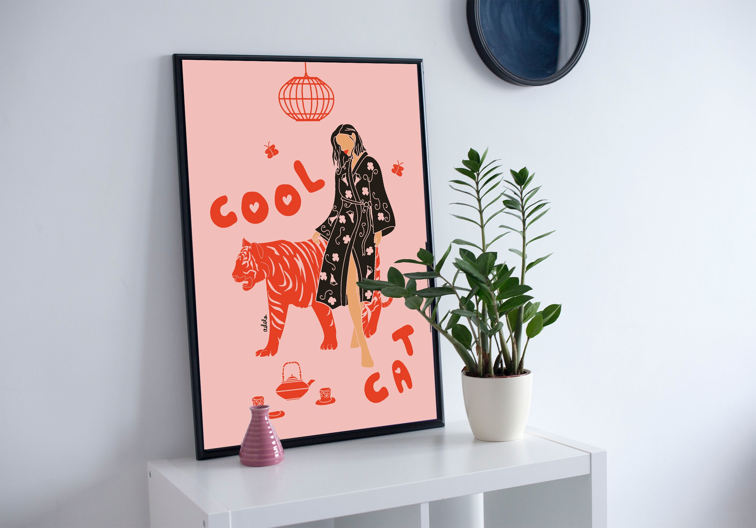 Cool Cat Print Poster A4 A5 Home decor Top quality | Etsy