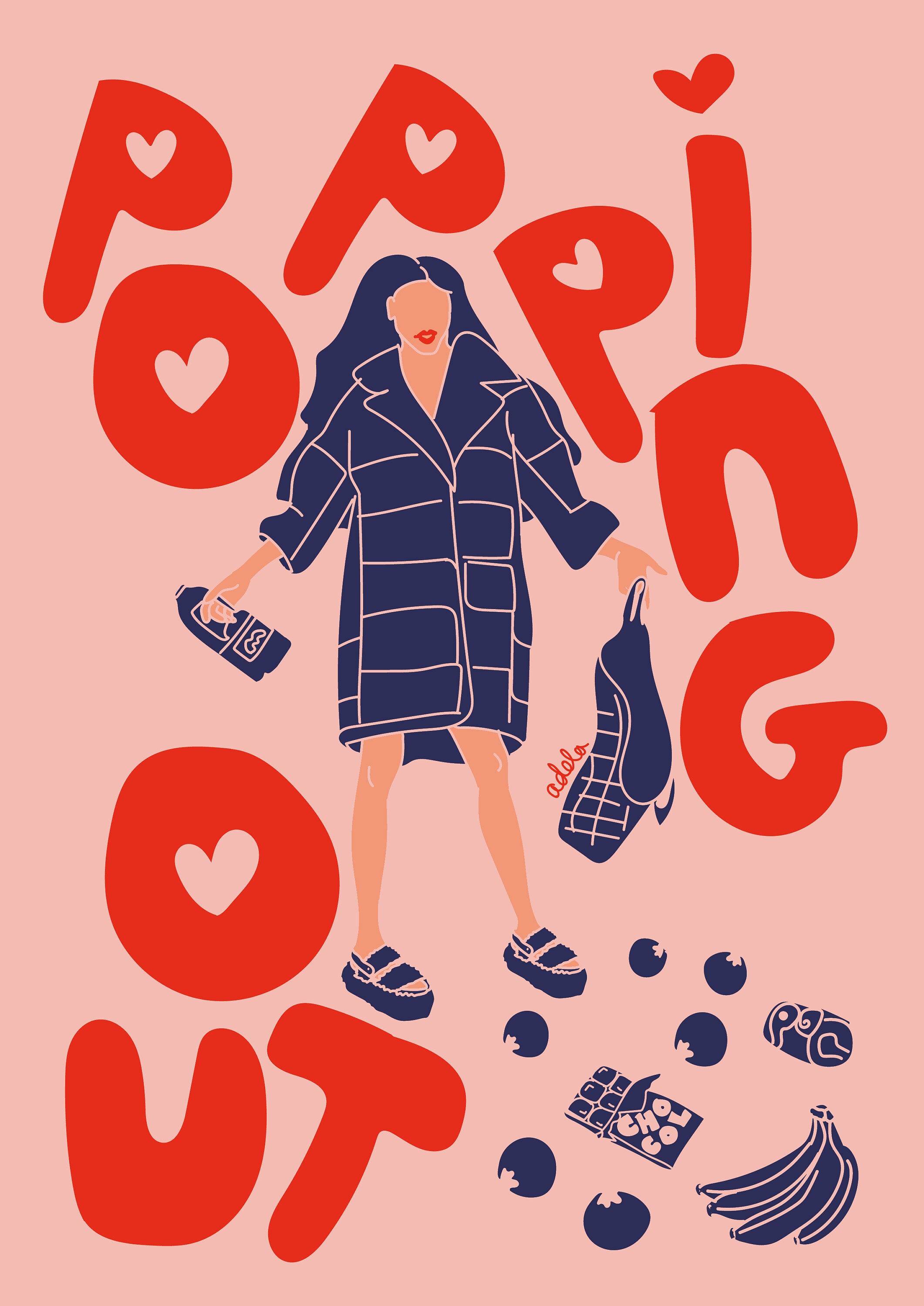 Popping Out Print A4 Poster A5 Poster Home Decor BFF Quality Print Wall ...