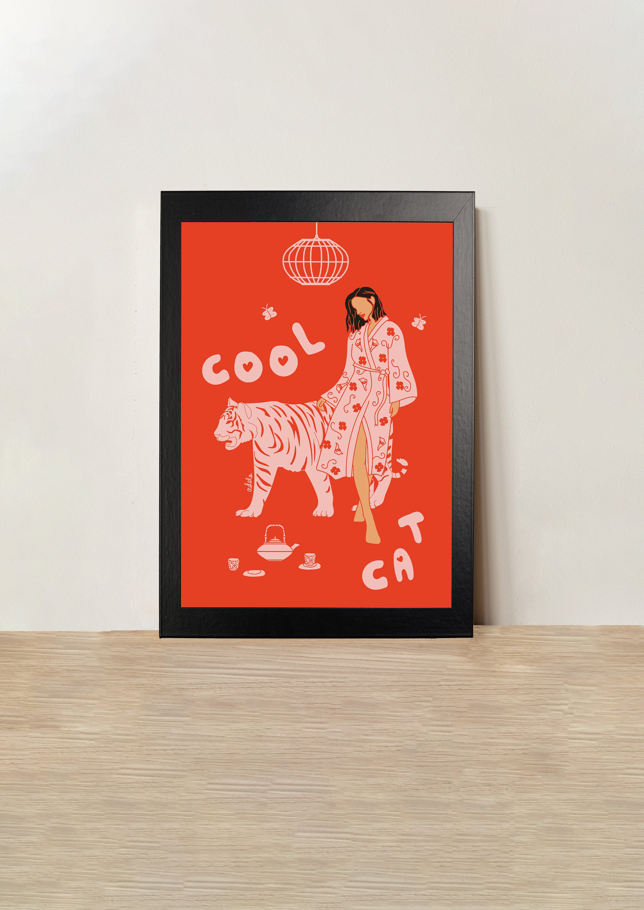 Cool Cat Print Poster A4 A5 Home decor Top quality | Etsy