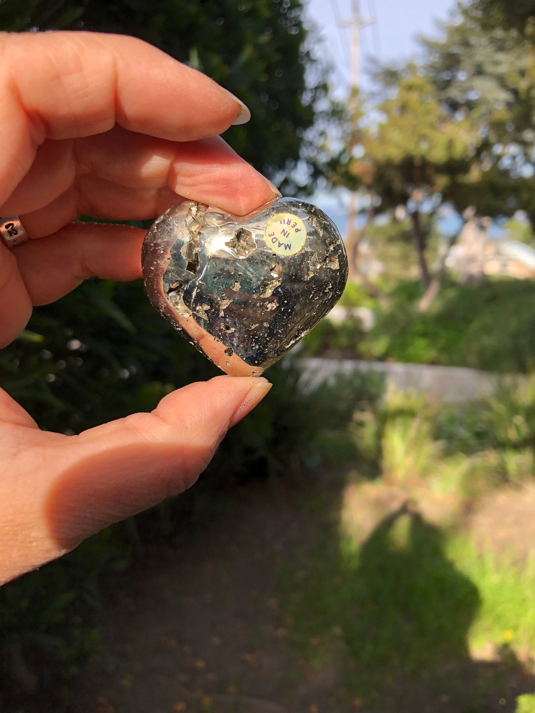 Iron Pyrite Crystal Heart Fools Gold Natural Gemstone Energy Crystal ...