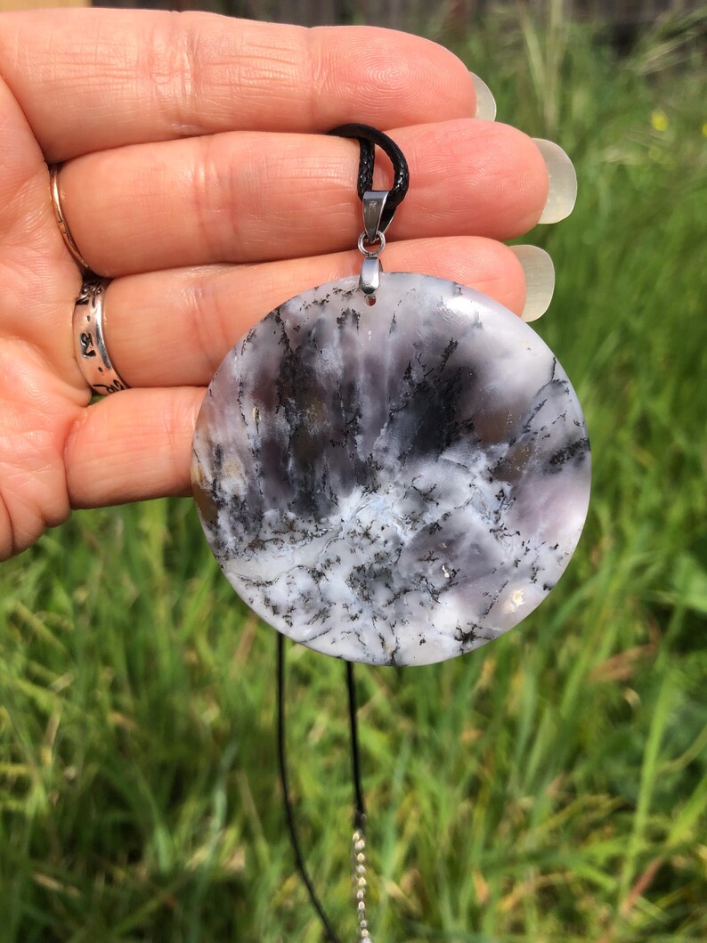 Dendritic Opal Pendant: Merlinite Shaman Stone Necklace - Etsy