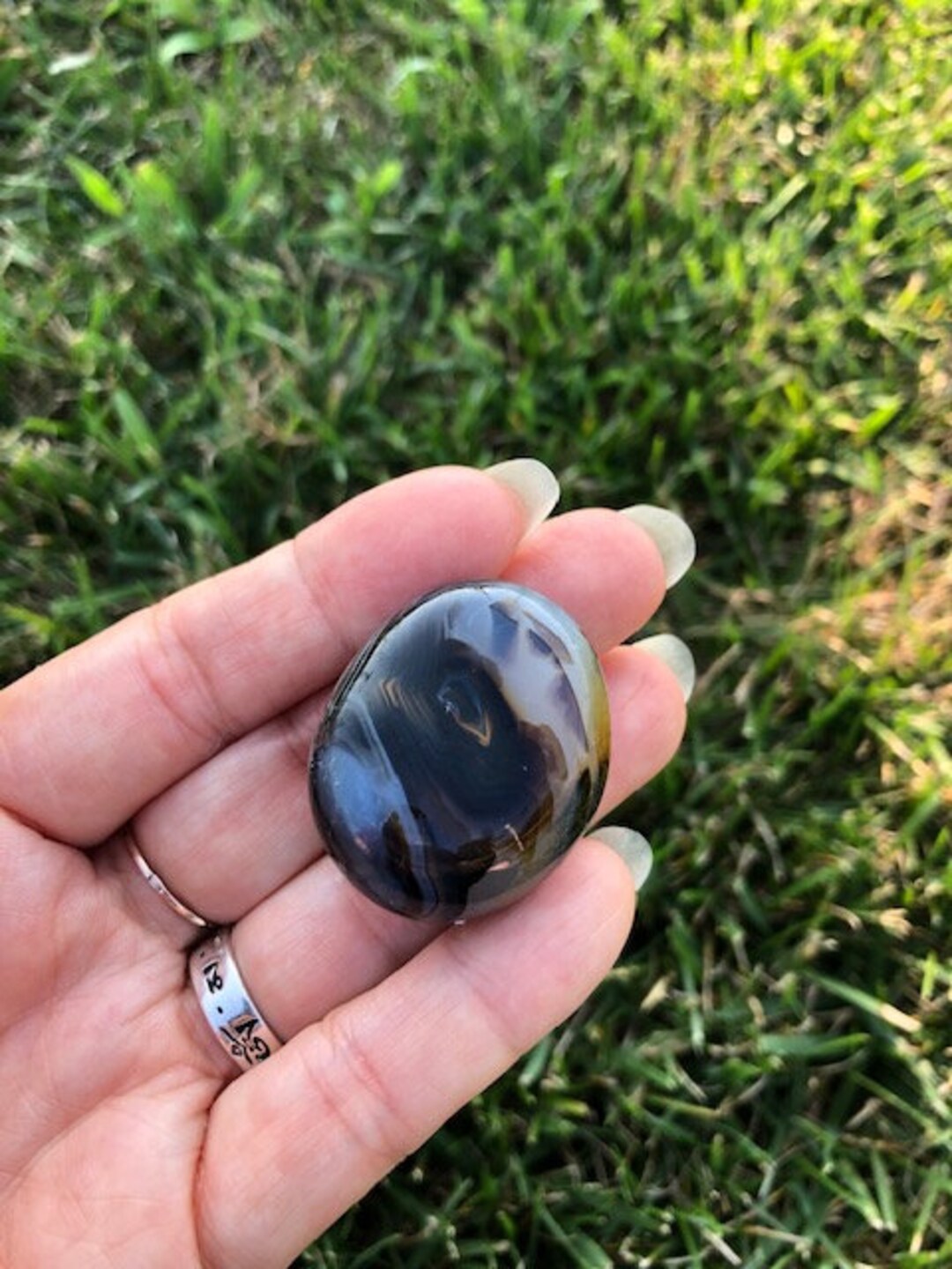 Dendritic Agate Palm Stone Crystal Dendrite Gemstone Dendrite Stone ...