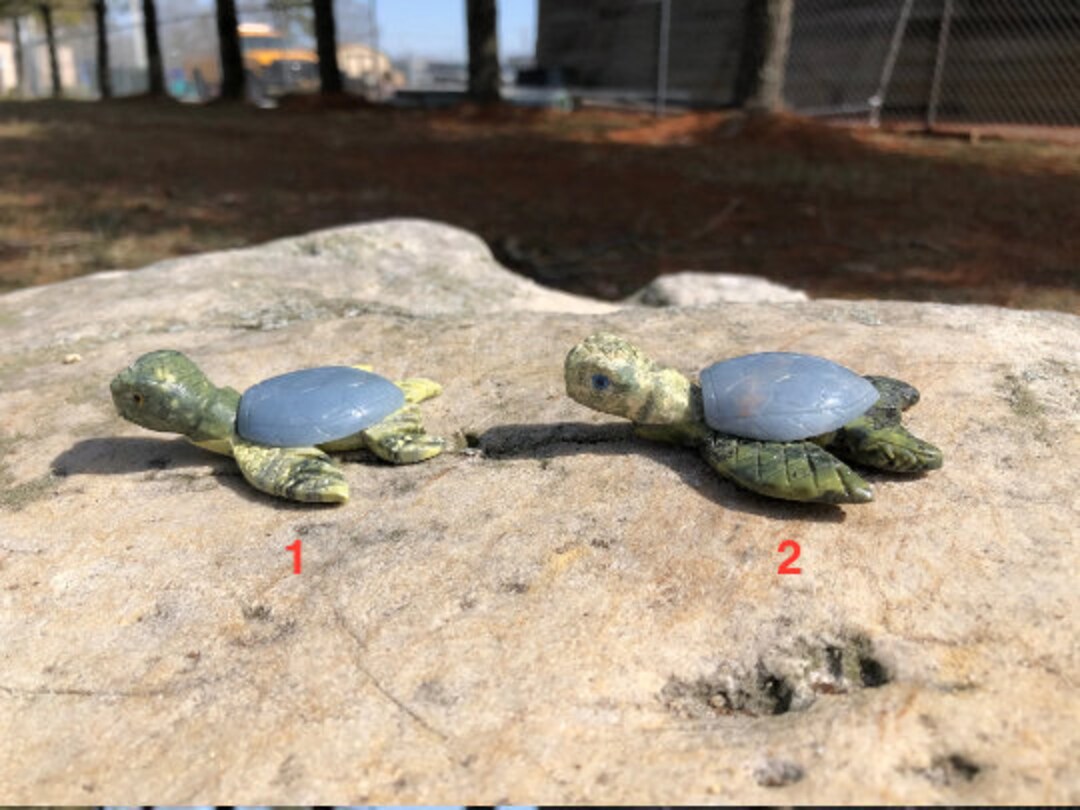 Serpentine & Angelite Turtle 3 Green Sea Turtle Hand Carved From Peru ...
