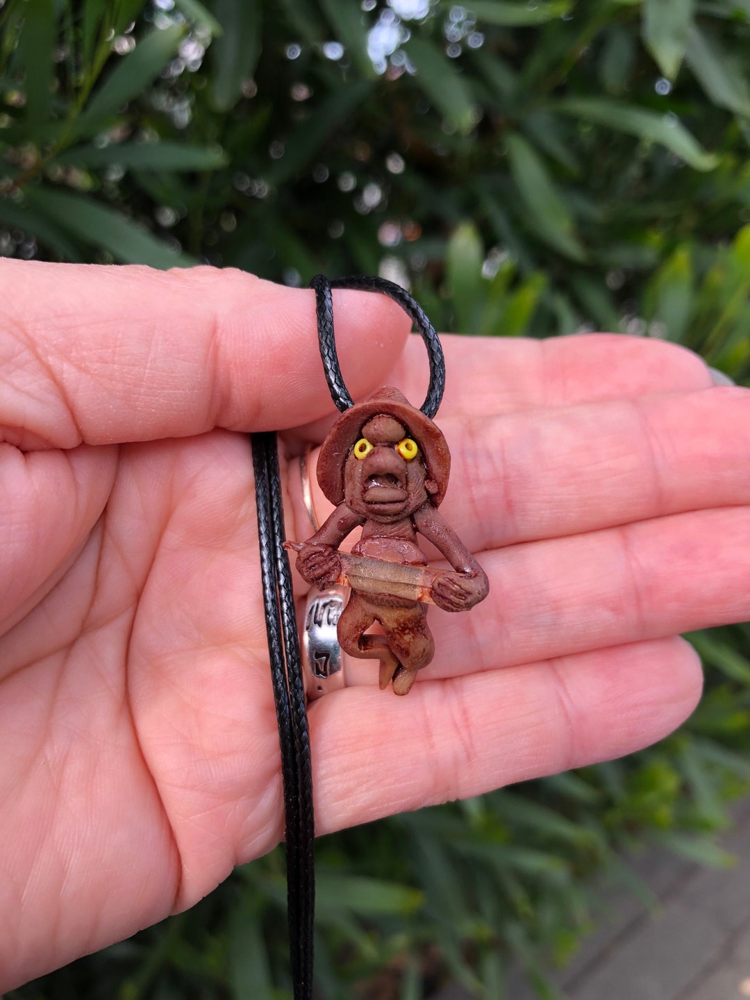 1 Pc Lucky Dwarf Citrine Crystal Necklace Handmade Clay Troll Magical ...