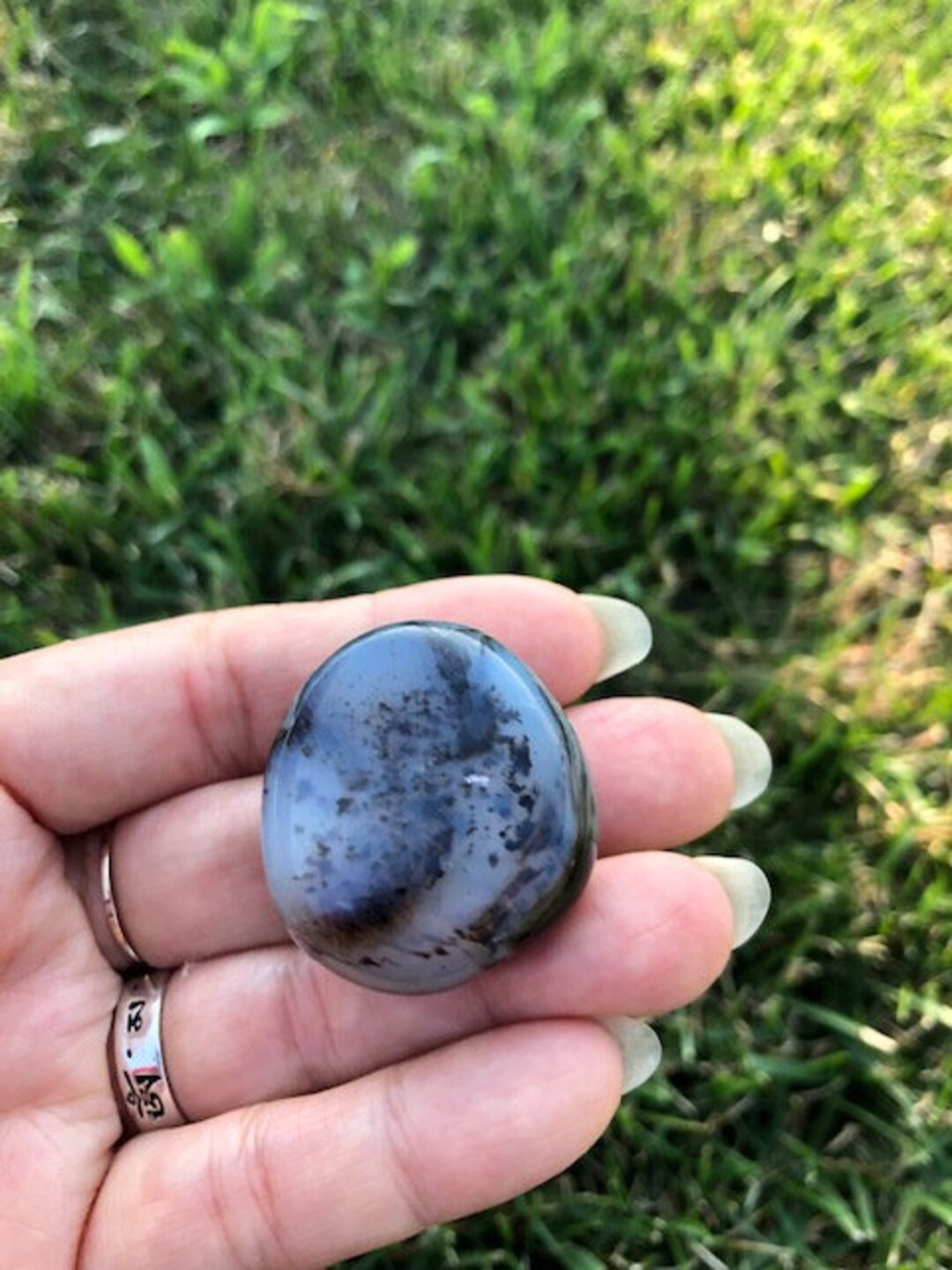 Dendritic Agate Palm Stone Crystal Dendrite Gemstone Dendrite Stone ...